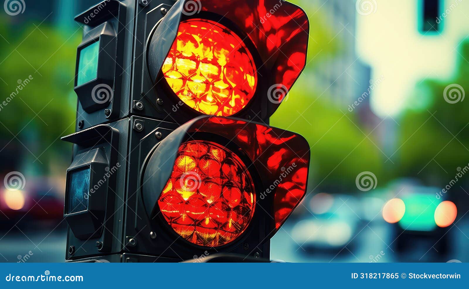 Red Intersection Stop Light Stock Illustration - Illustration of ...