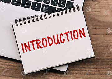 Red Introduction Word on White Notebook with Laptop Keyboard Stock Photo - Image of message ...