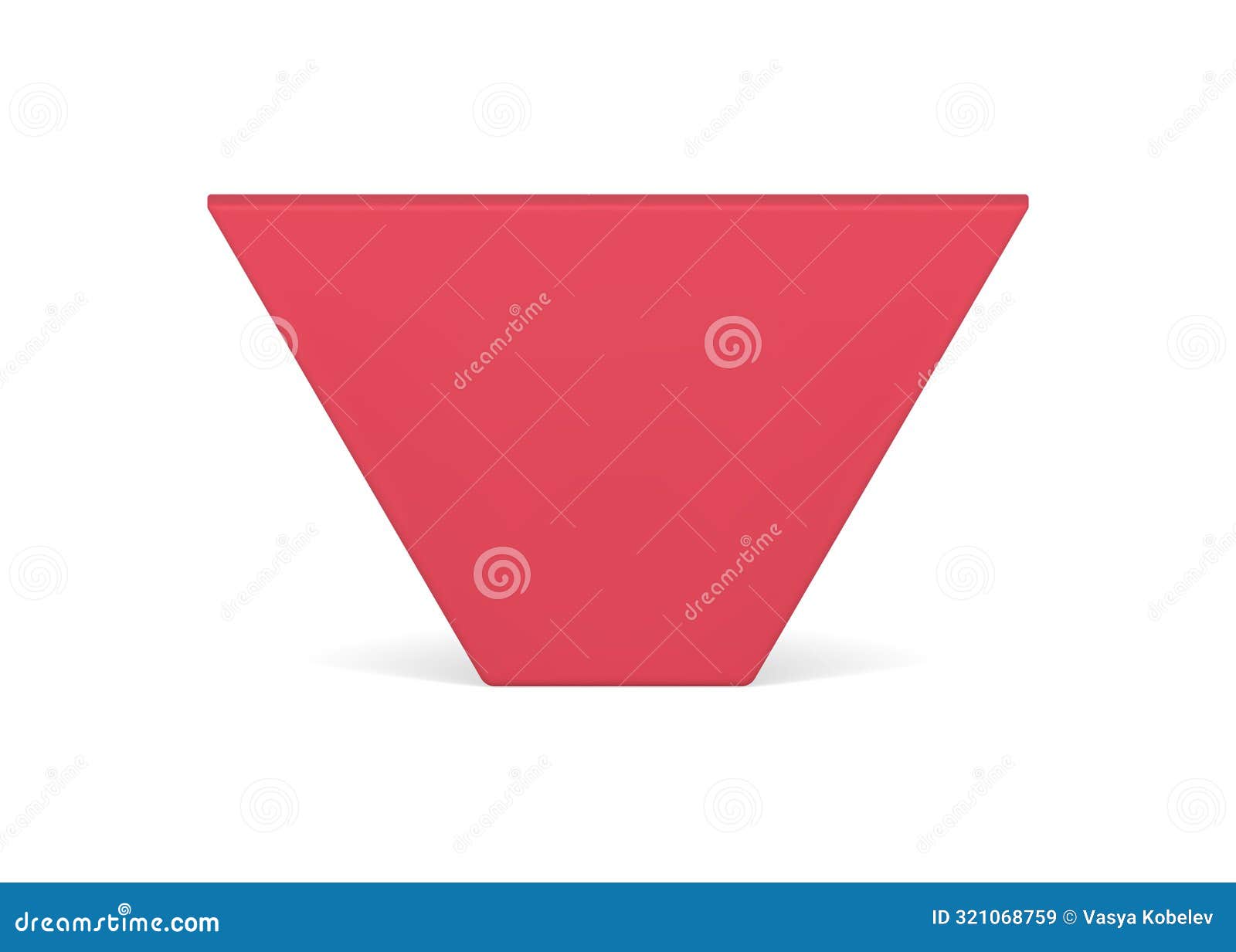 Red Inverted Trapezoid 3d Geometric Vertical Wall Foundation Platform ...