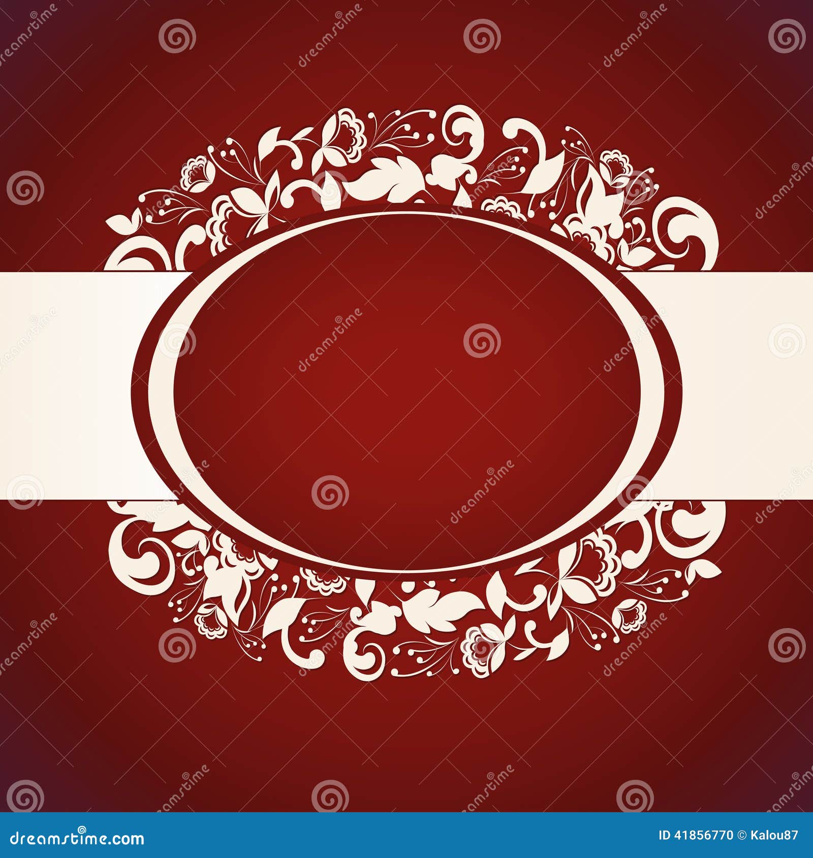 Red Invitation with Abstract Floral Background Stock Vector ...