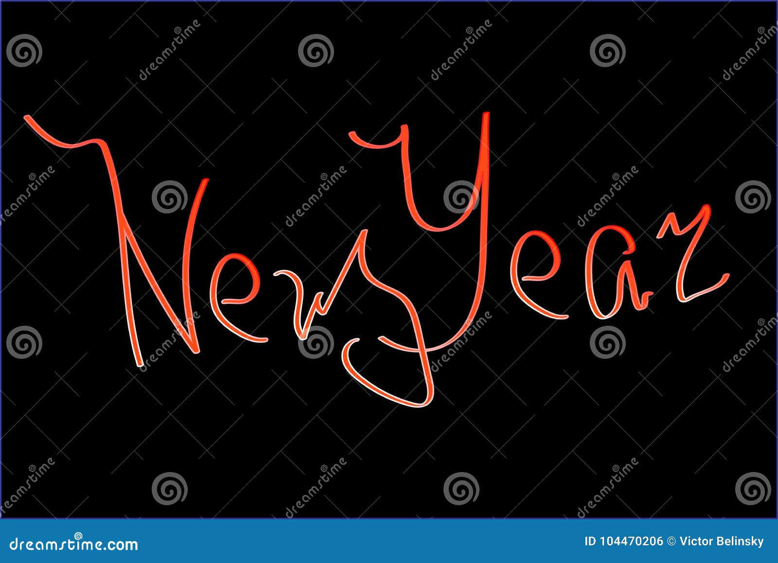 Red Iridescent Text. New Year Stock Illustration - Illustration of ...