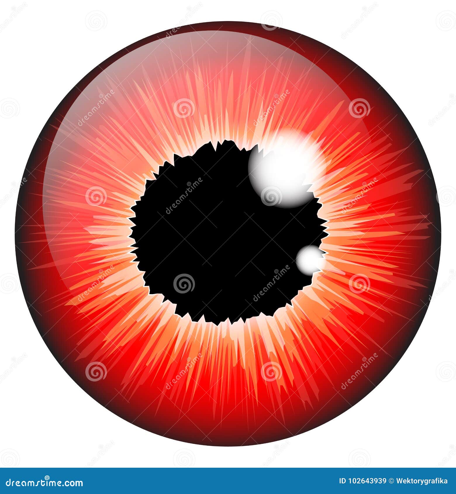 Red Iris Eye Realistic Vector Set Design Isolated on White Bac Stock ...