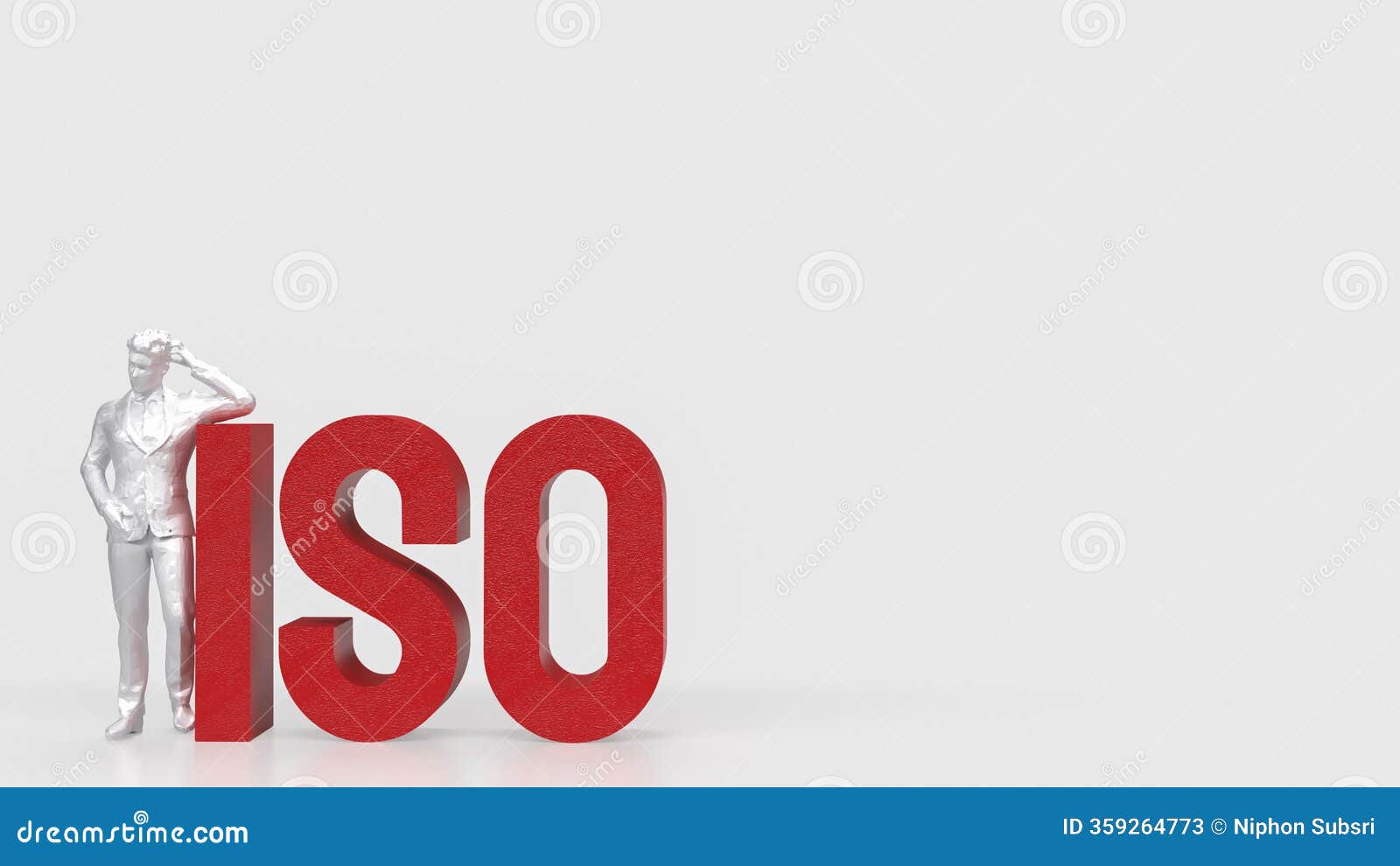 The Red ISO on White Background 3d Rendering Stock Illustration ...