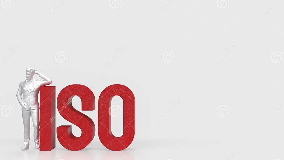 The Red ISO on White Background 3d Rendering Stock Illustration ...