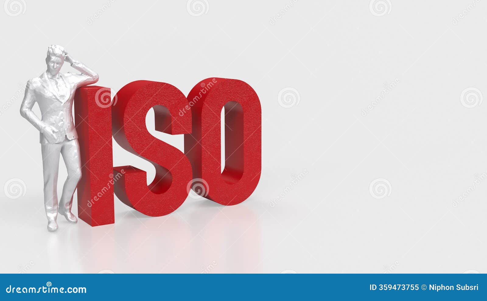 The Red ISO on White Background 3d Rendering Stock Illustration ...