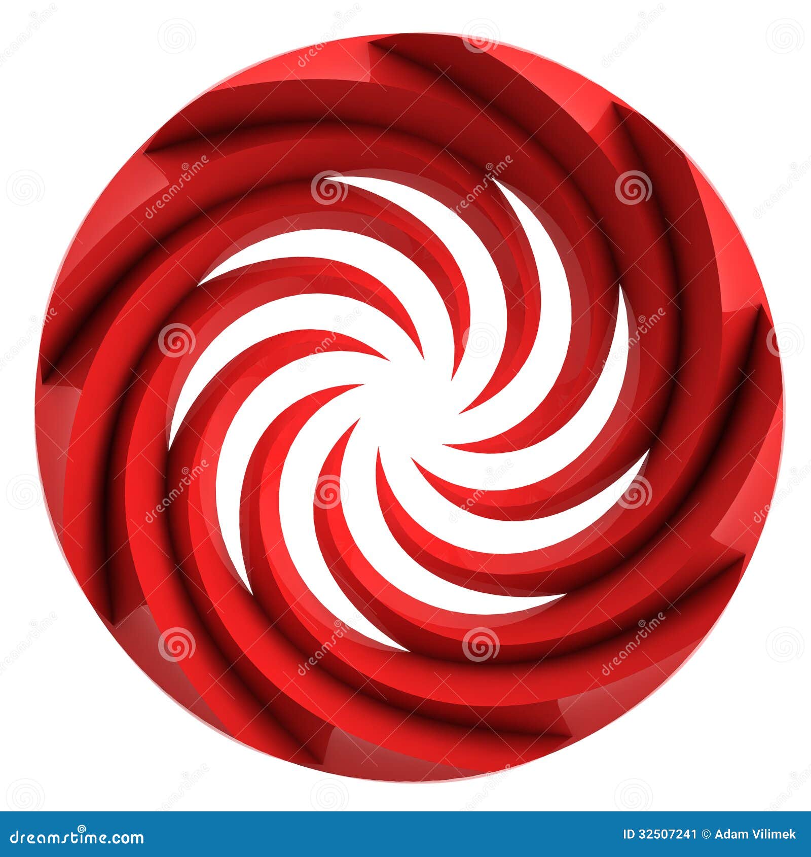 Red Isolated Central Swirl Shape Stock Illustration - Illustration of ...