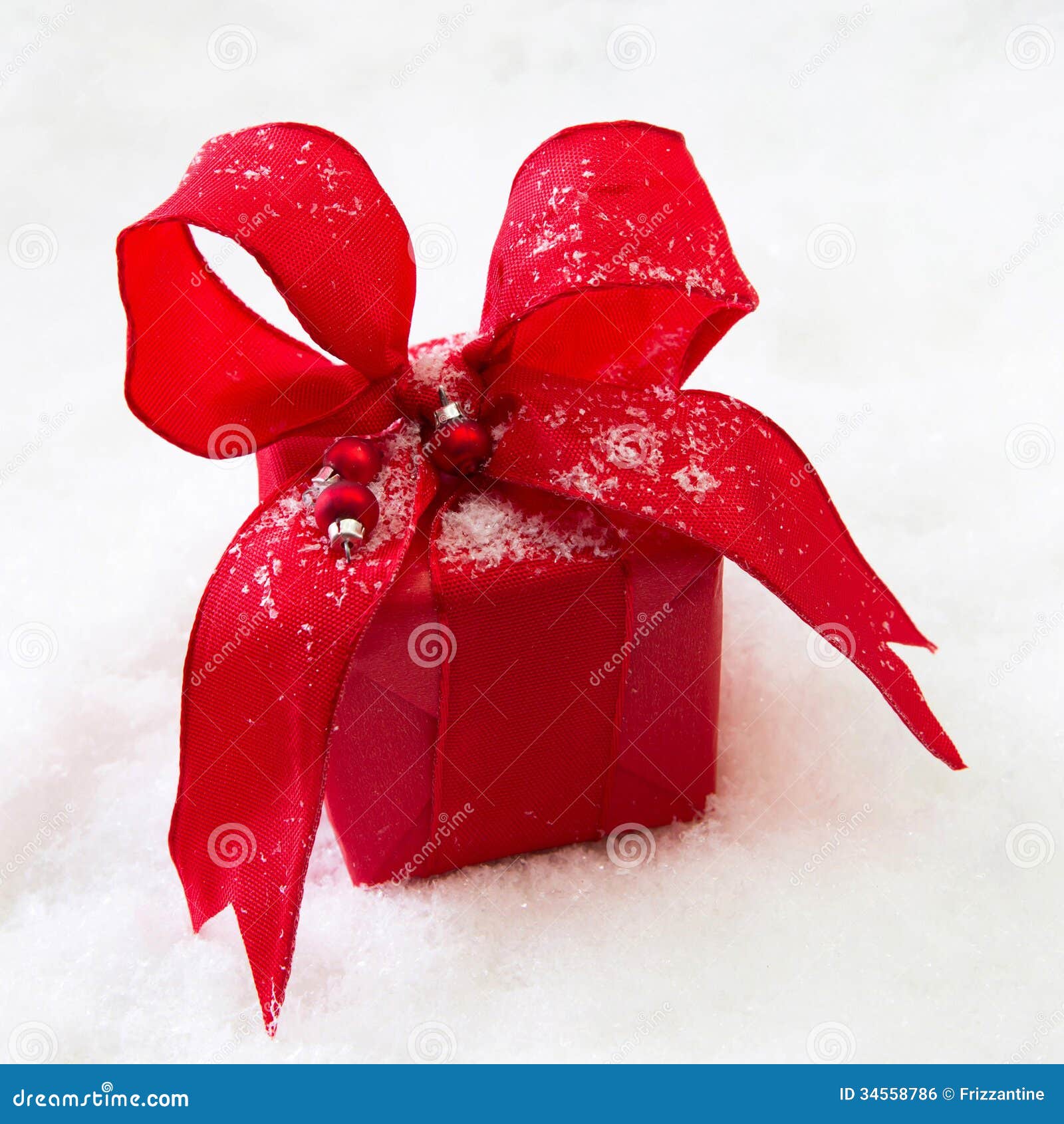 Red Isolated Gift or Present with a Ribbon for Christmas Stock Photo ...