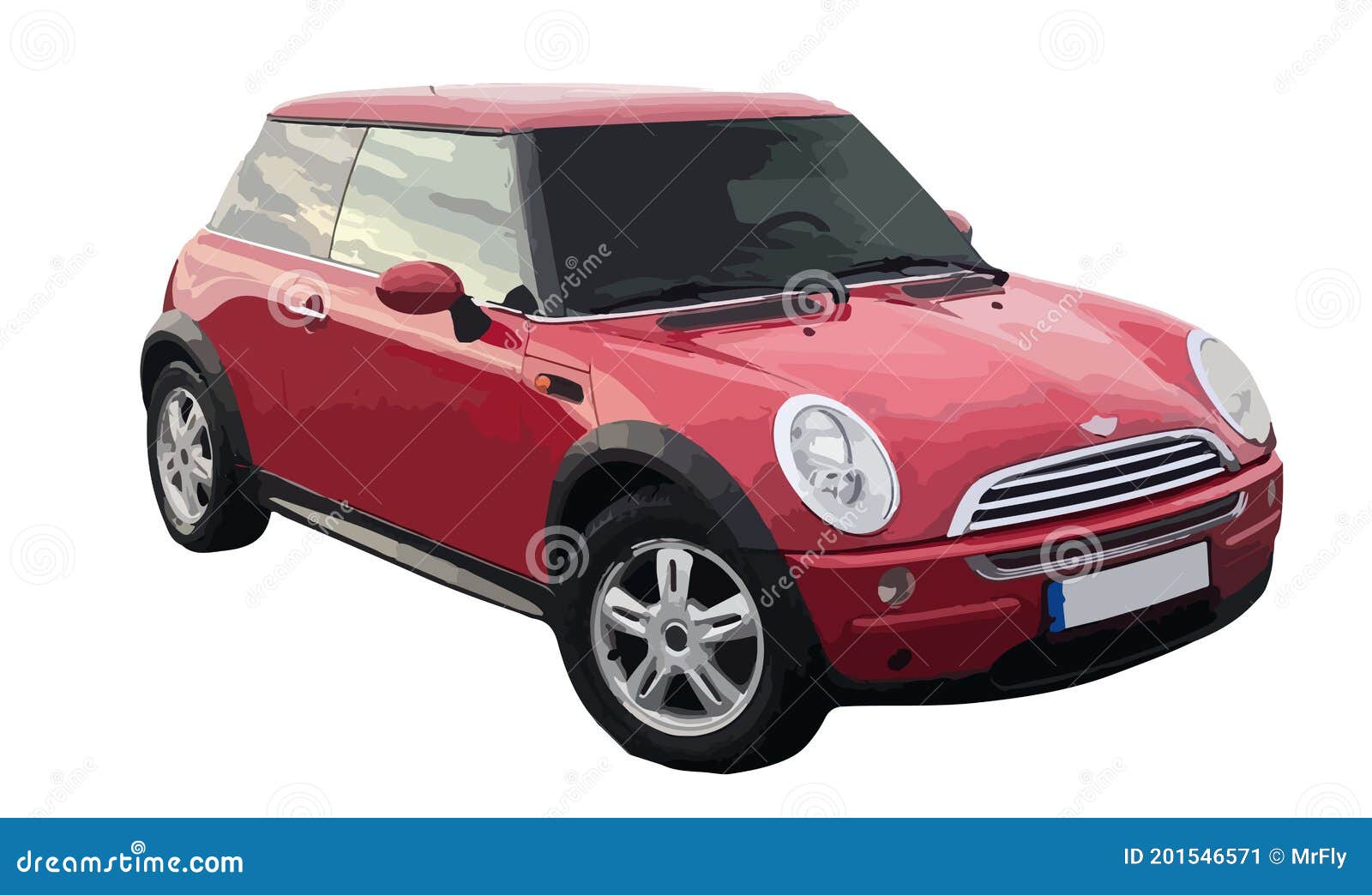 Red Isolated Mini Cooper, Vector Illustration Stock Vector ...