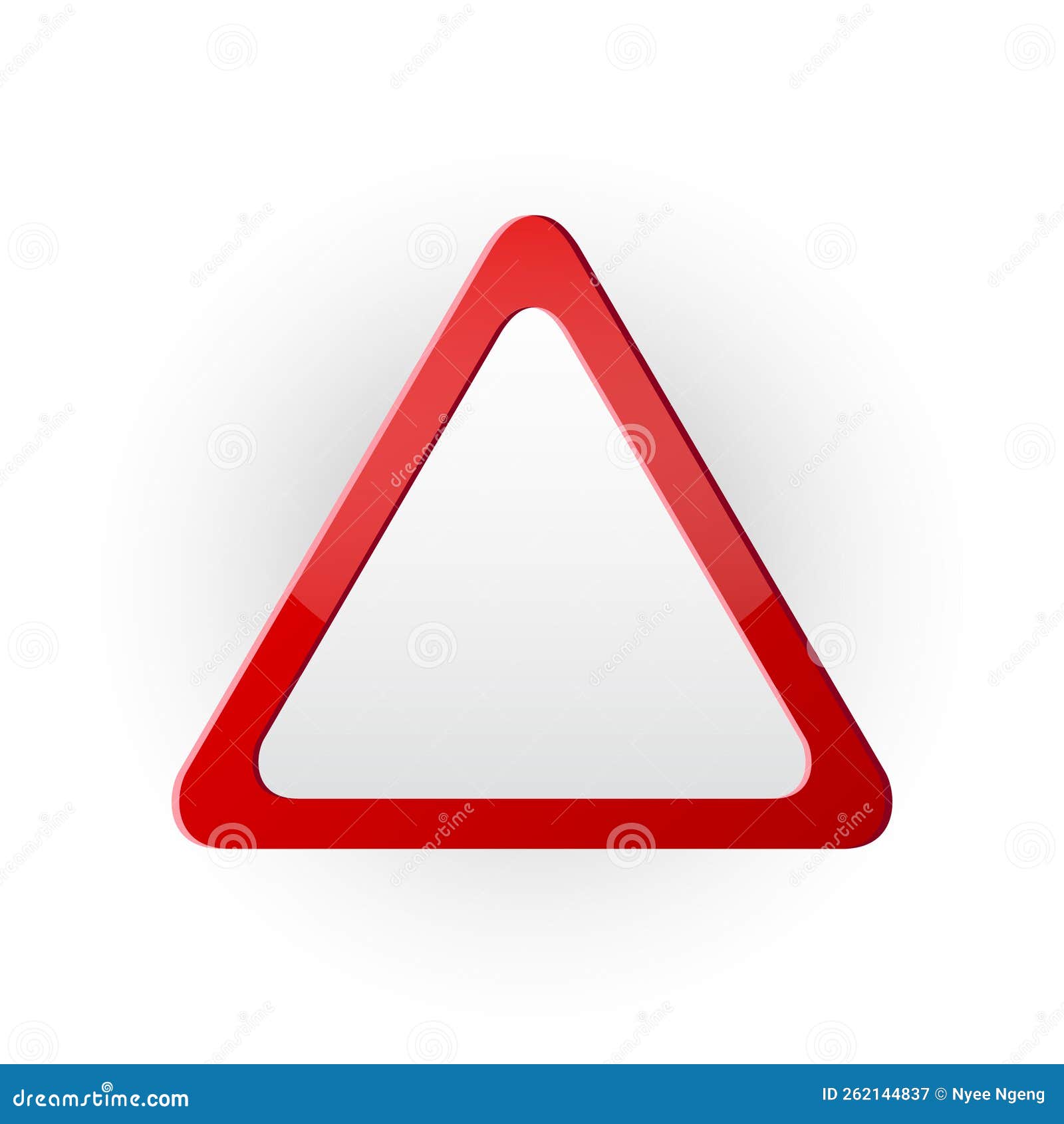 Red Isolated Triangle Blank Road Sign Stock Vector - Illustration of ...