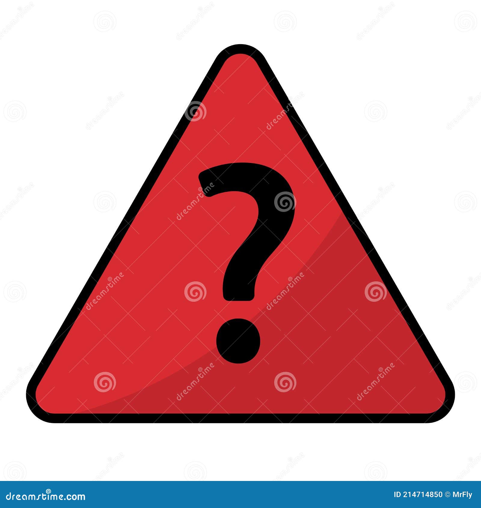 Red Isolated Warning Sign with Question Mark, Vector Illustration Stock ...