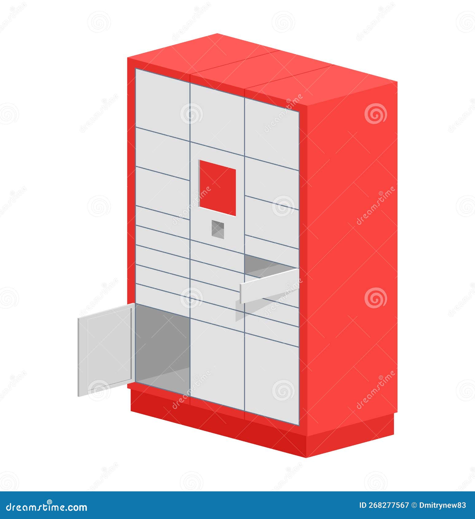 Red Isometric Automated Parcel Locker Stock Vector - Illustration of ...
