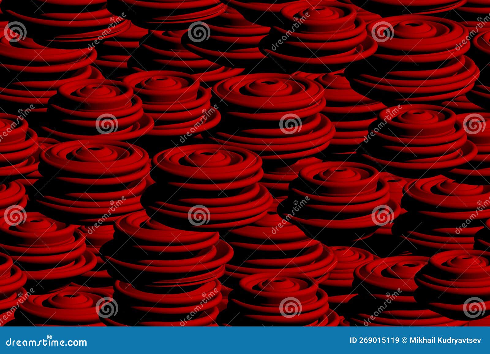 Red Isometric Concentric Ring 3D Pattern Stock Illustration ...