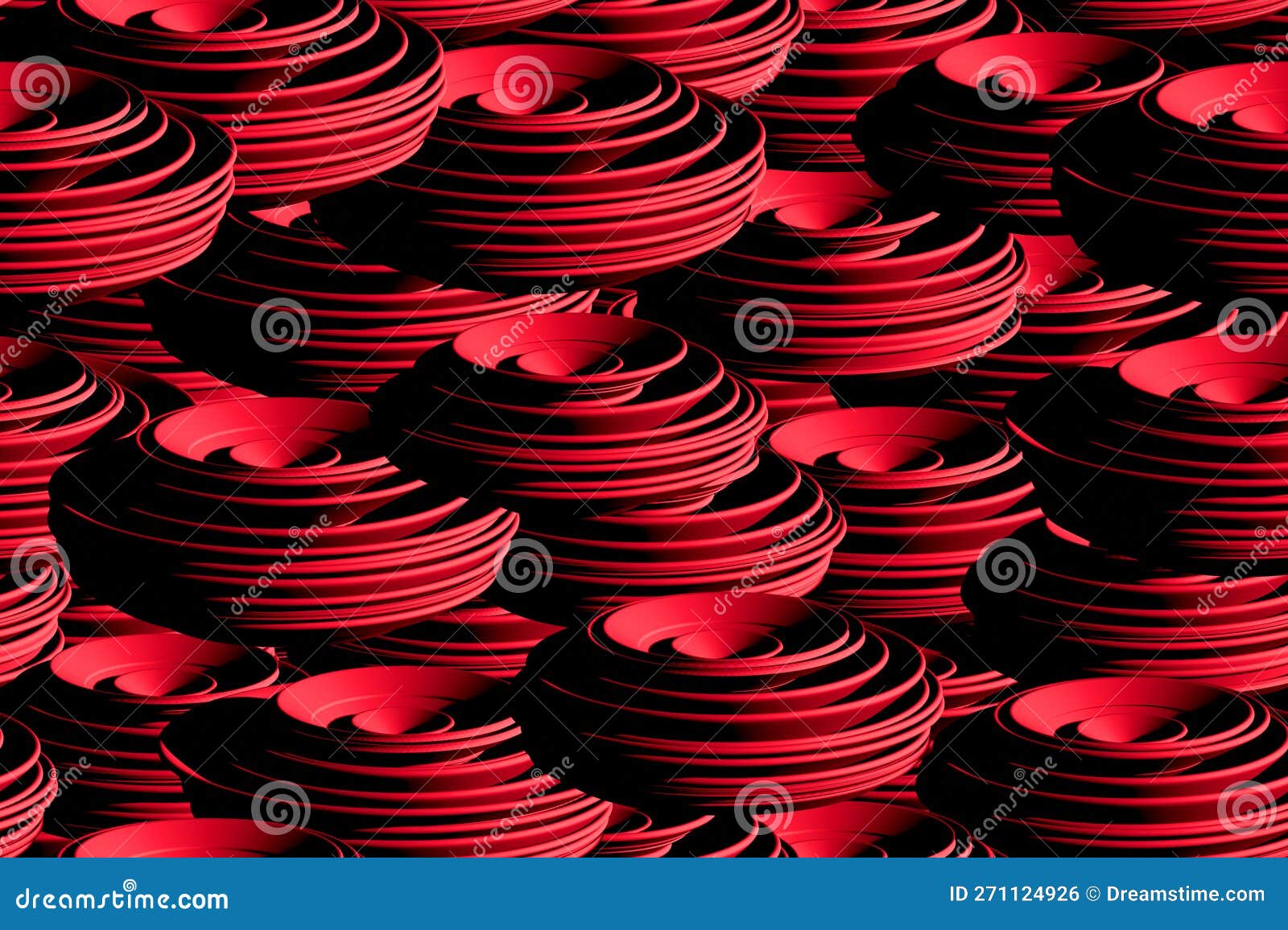 Red Isometric Concentric Ring Seamless 3D Pattern Stock Illustration ...