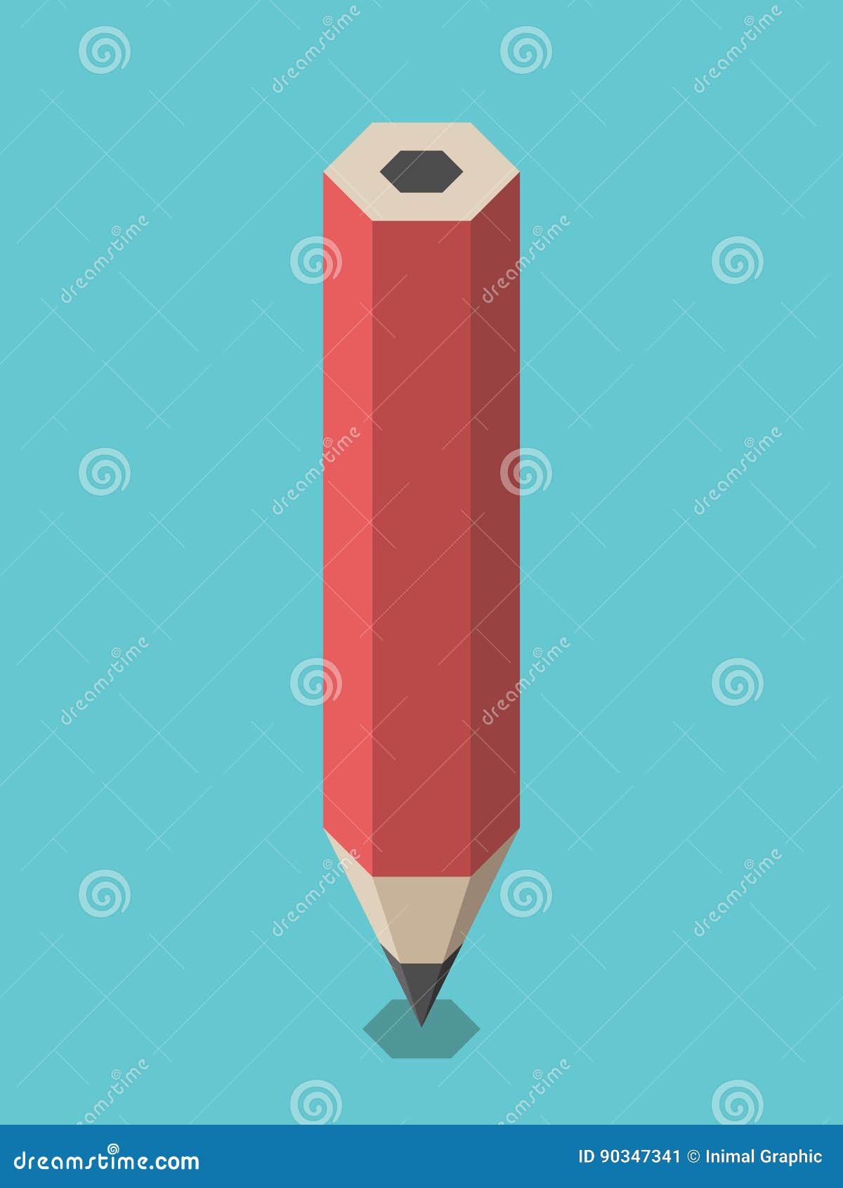Red Isometric Pencil Standing Stock Vector - Illustration of element ...