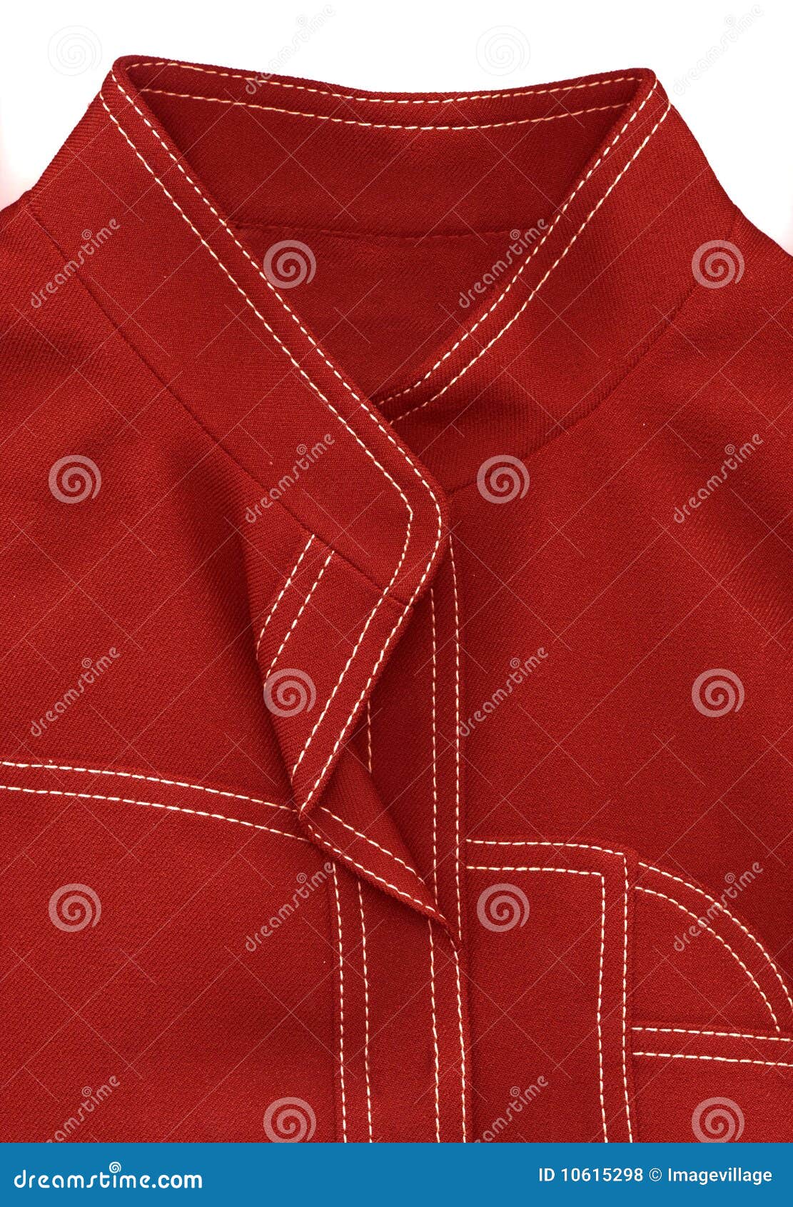 Red Jacket Detail, Isolated on White Stock Photo - Image of elegance ...