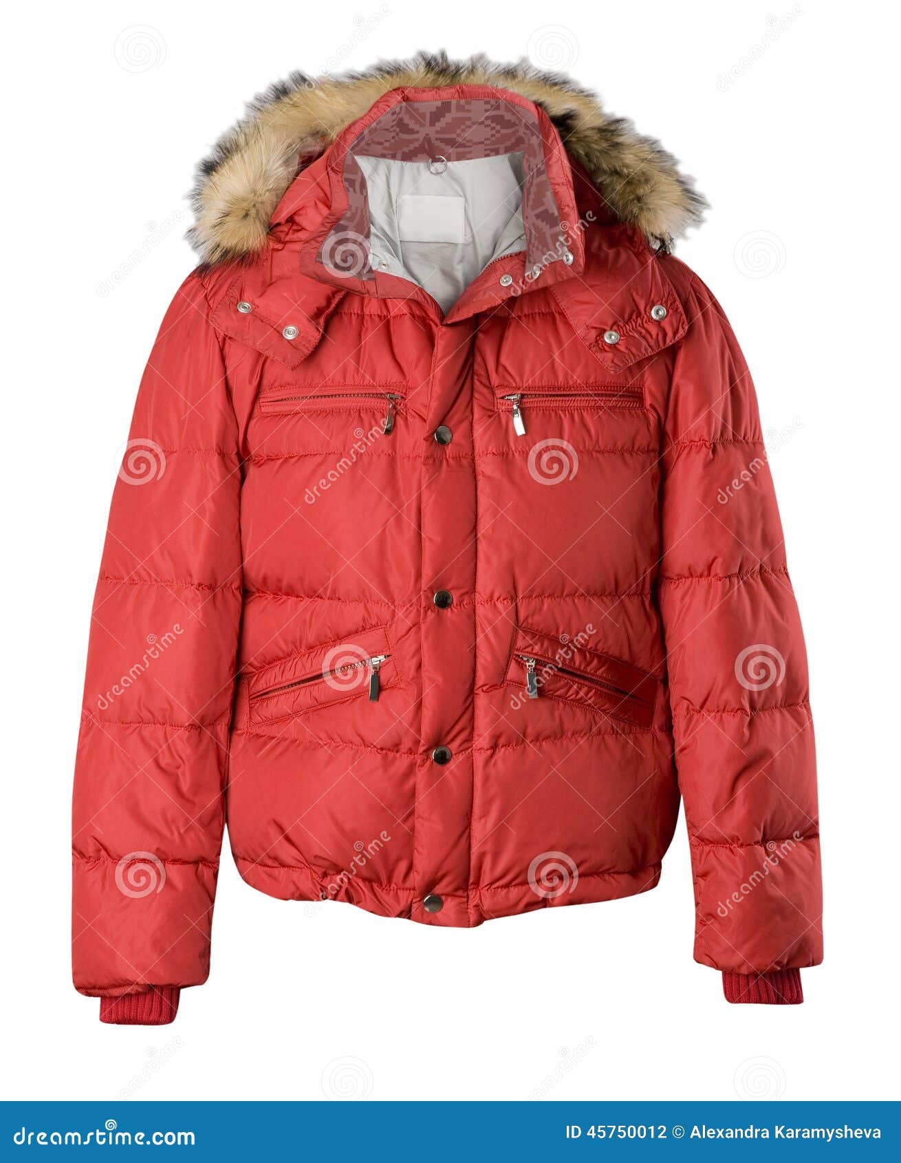 Red jacket isolated stock photo. Image of hood, casual - 45750012