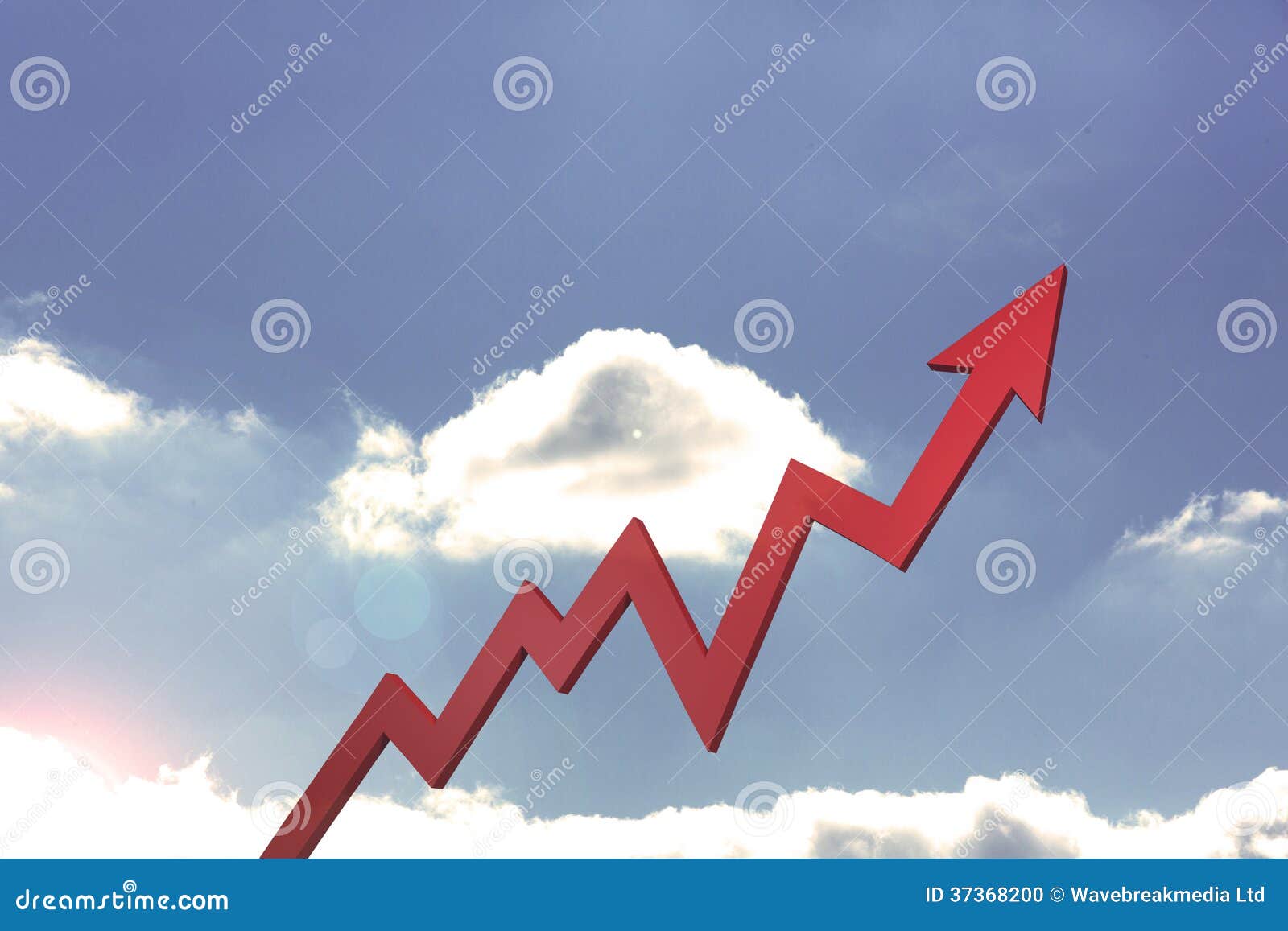 Red Jagged Arrow Pointing Up Stock Illustration - Illustration of ...