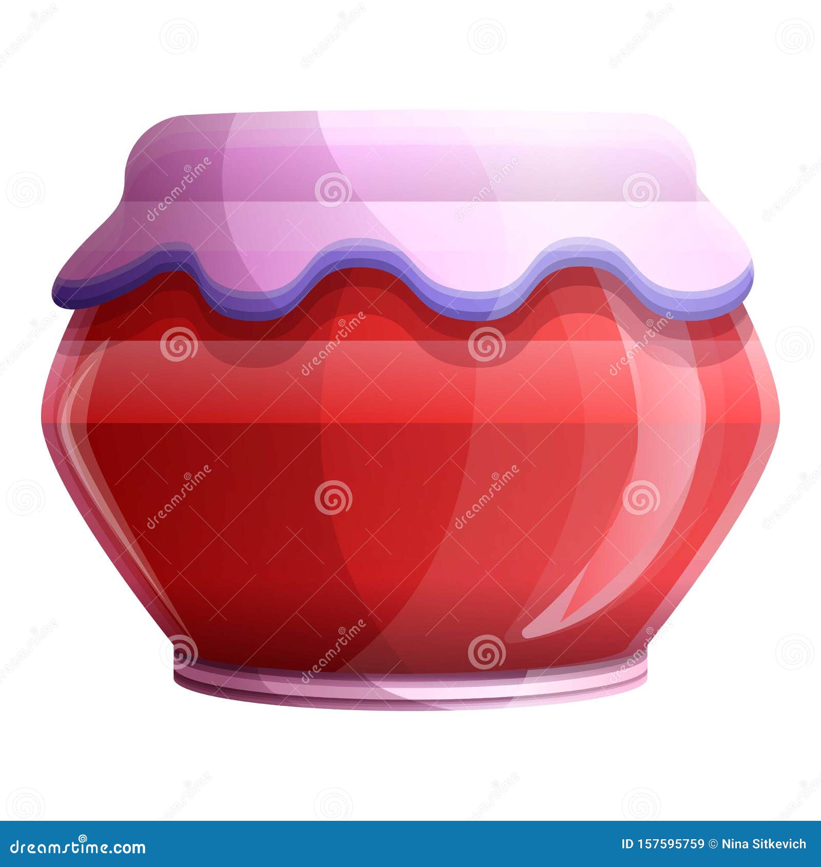 Red Jam Jar Icon, Cartoon Style Stock Vector - Illustration of fresh ...
