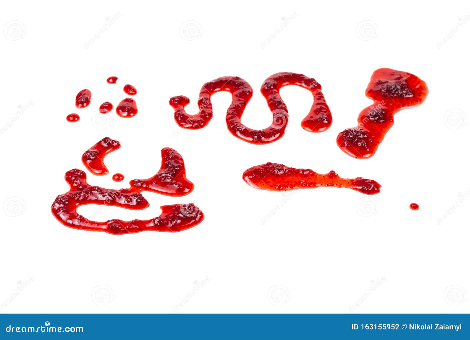 Red Jam Splashes Isolated on White Stock Photo - Image of syrup, drop ...