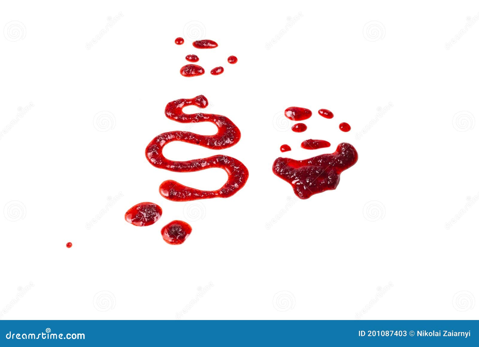 Red Jam Splashes Isolated on White Stock Image - Image of isolated ...