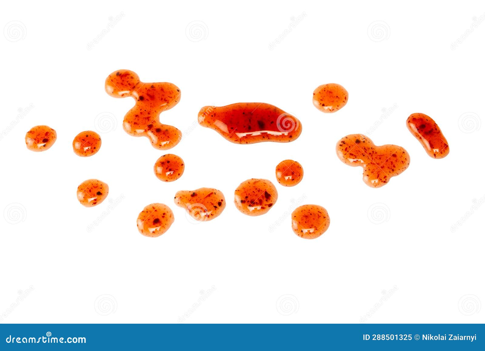 Red Jam Splashes Isolated on a White Background Stock Image - Image of ...
