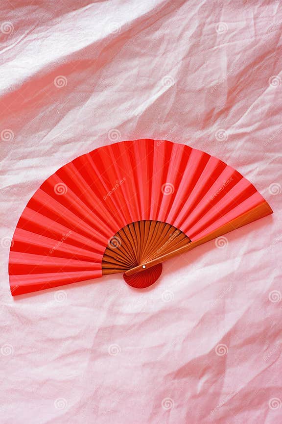 Red Japanese Fan stock image. Image of generated, samurai - 358380125