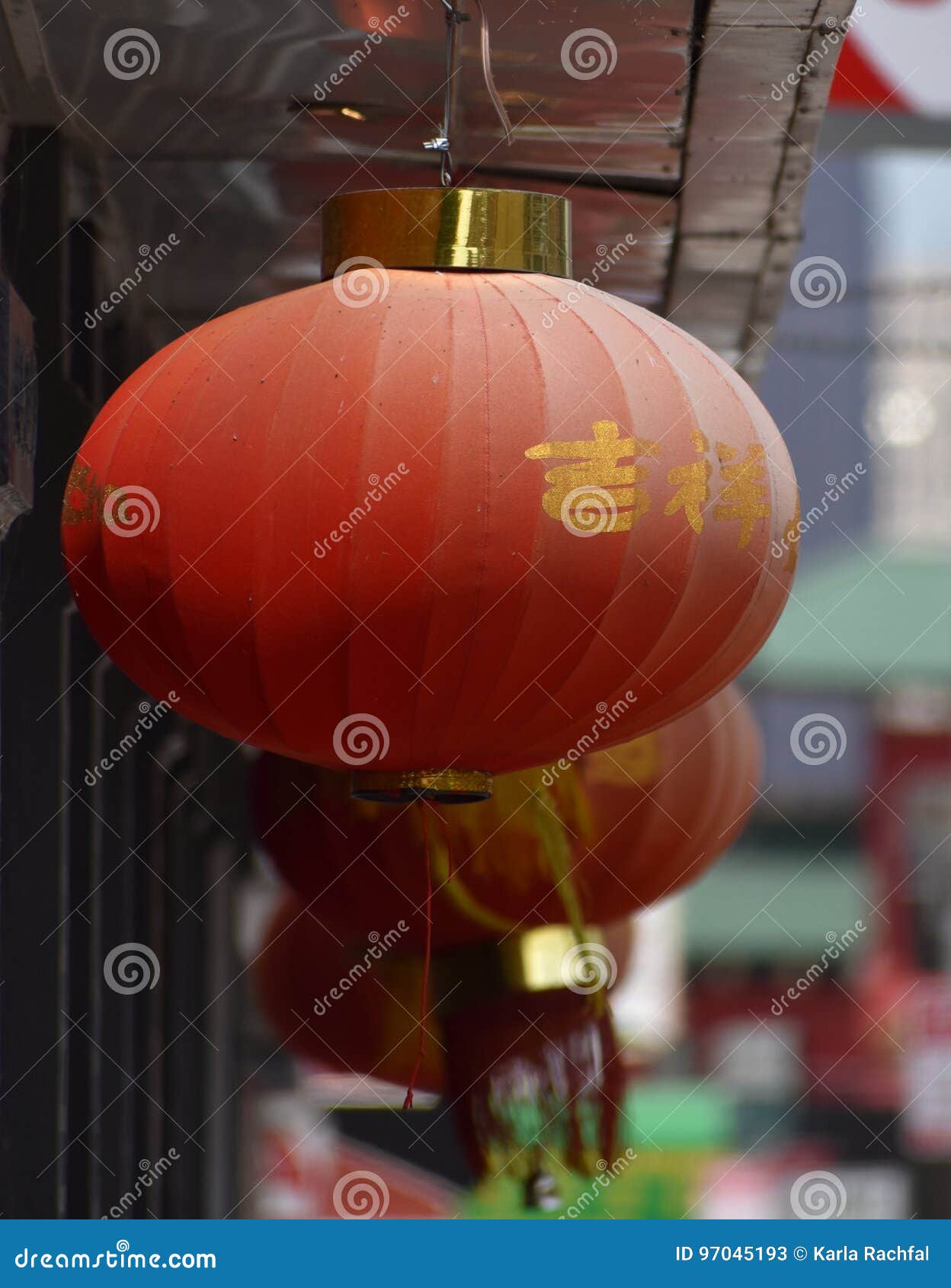 Red Japanese Lanterns stock image. Image of yellow, lanterns - 97045193