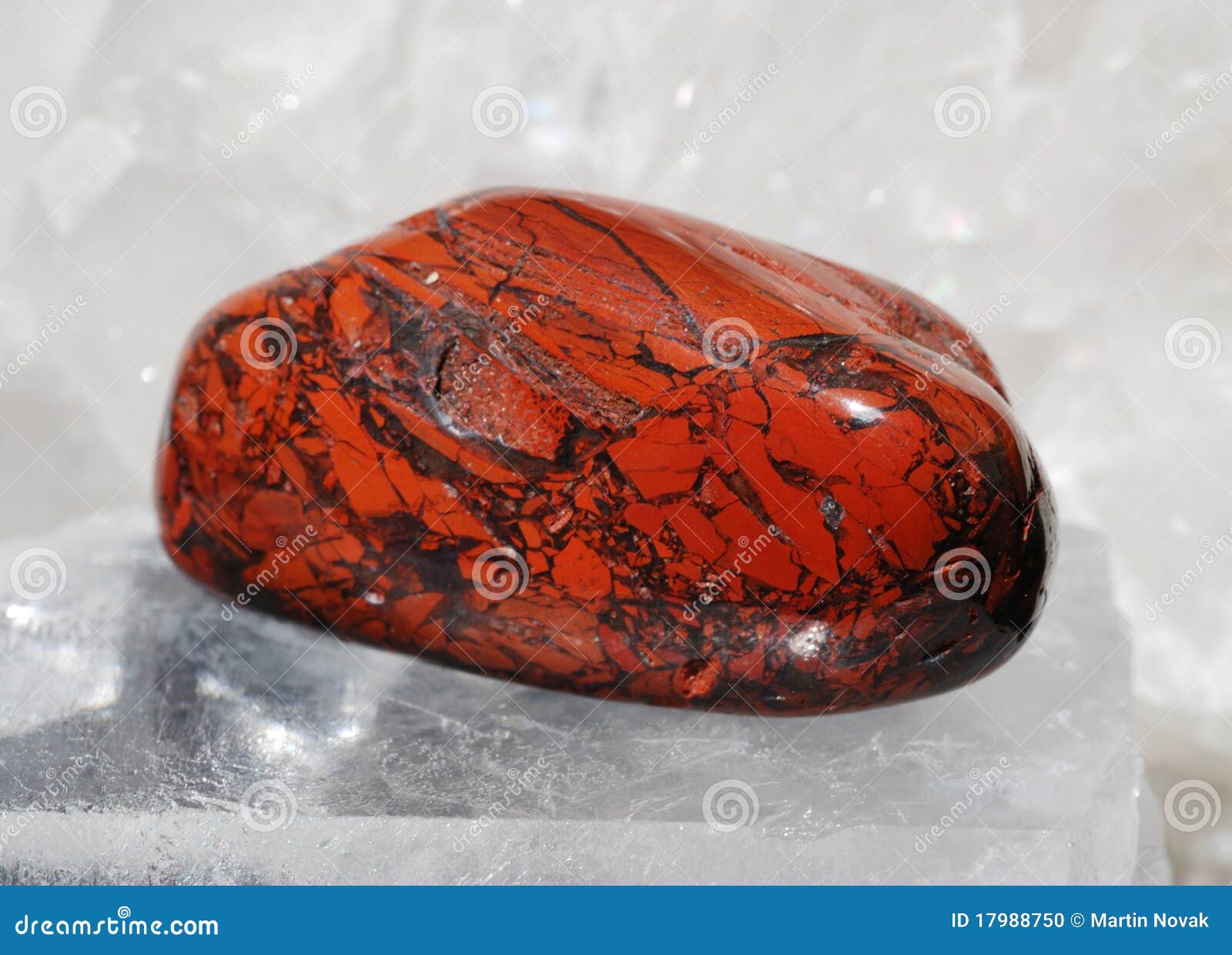 Red Jasper Laid on Druze of Quartz Stock Photo - Image of druze ...