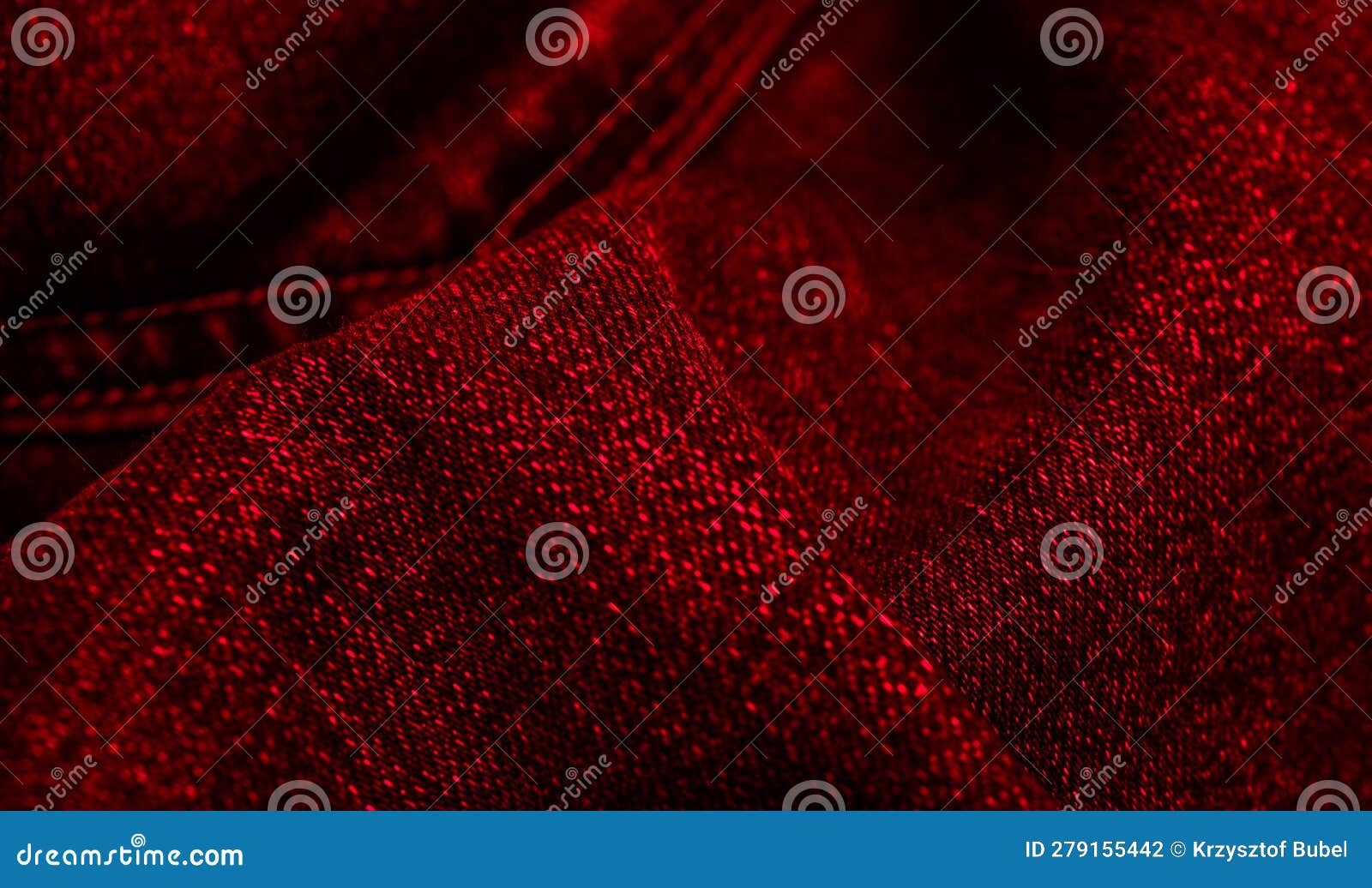 Red Jeans with a Visible Interesting Texture. Background Stock Photo ...