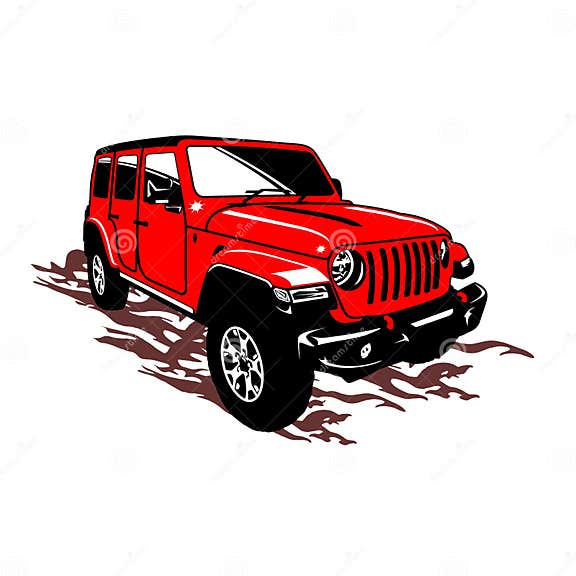 Red Jeep Car Sparkle Vector Stock Vector - Illustration of automotive ...