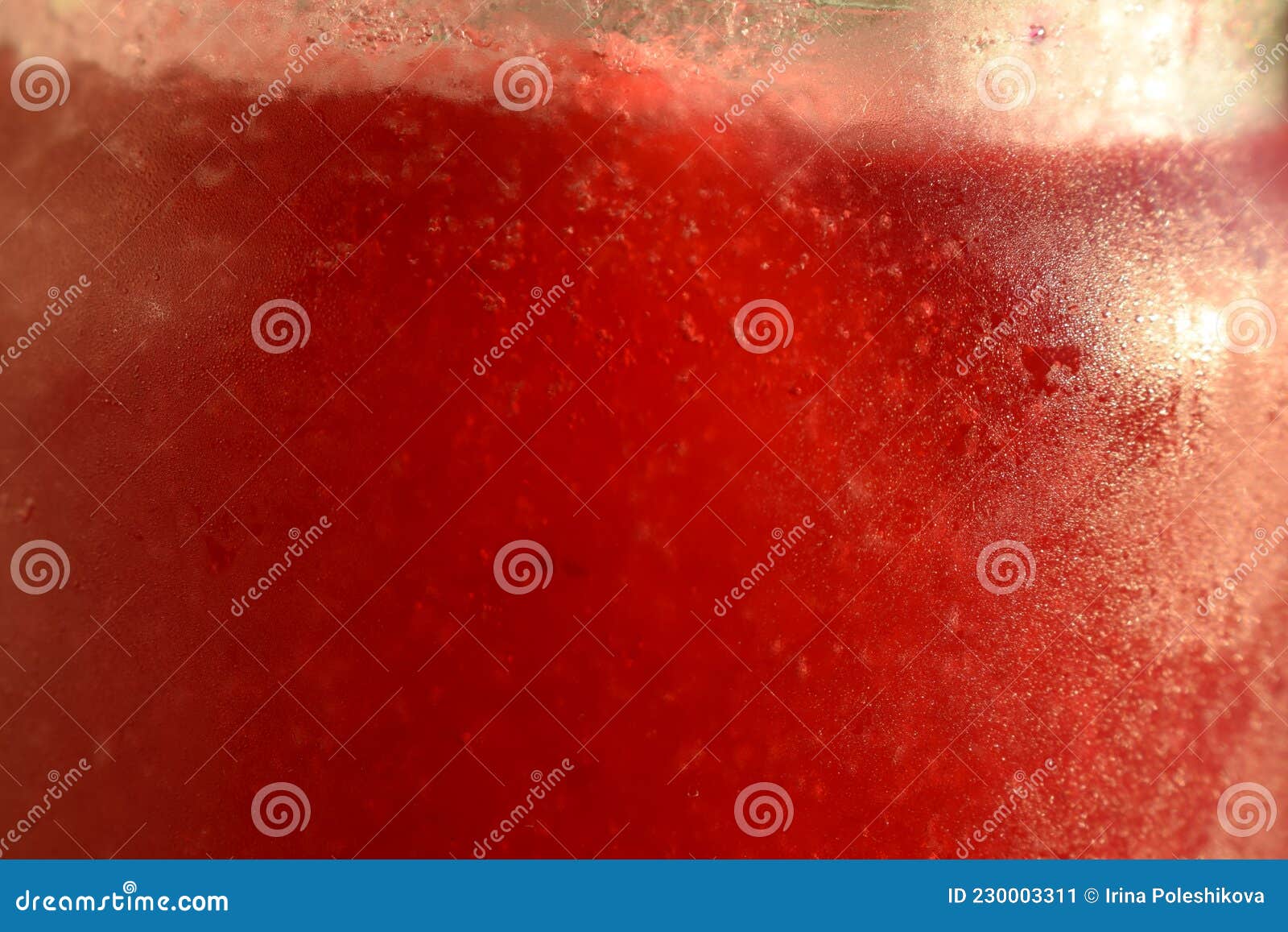 Red Jelly, Bubbles and Water Drops on Glass Backgrund Texture Stock ...