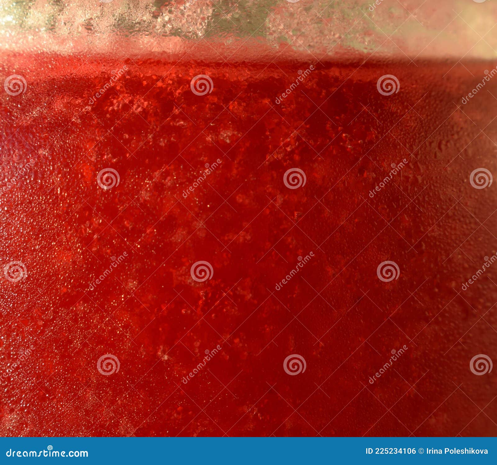 Red Jelly in a Jar and Water Drops Background Texture Stock Photo ...