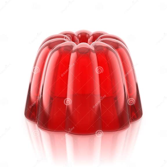 Red Jelly Pudding 3d Rendering Stock Illustration - Illustration of ...