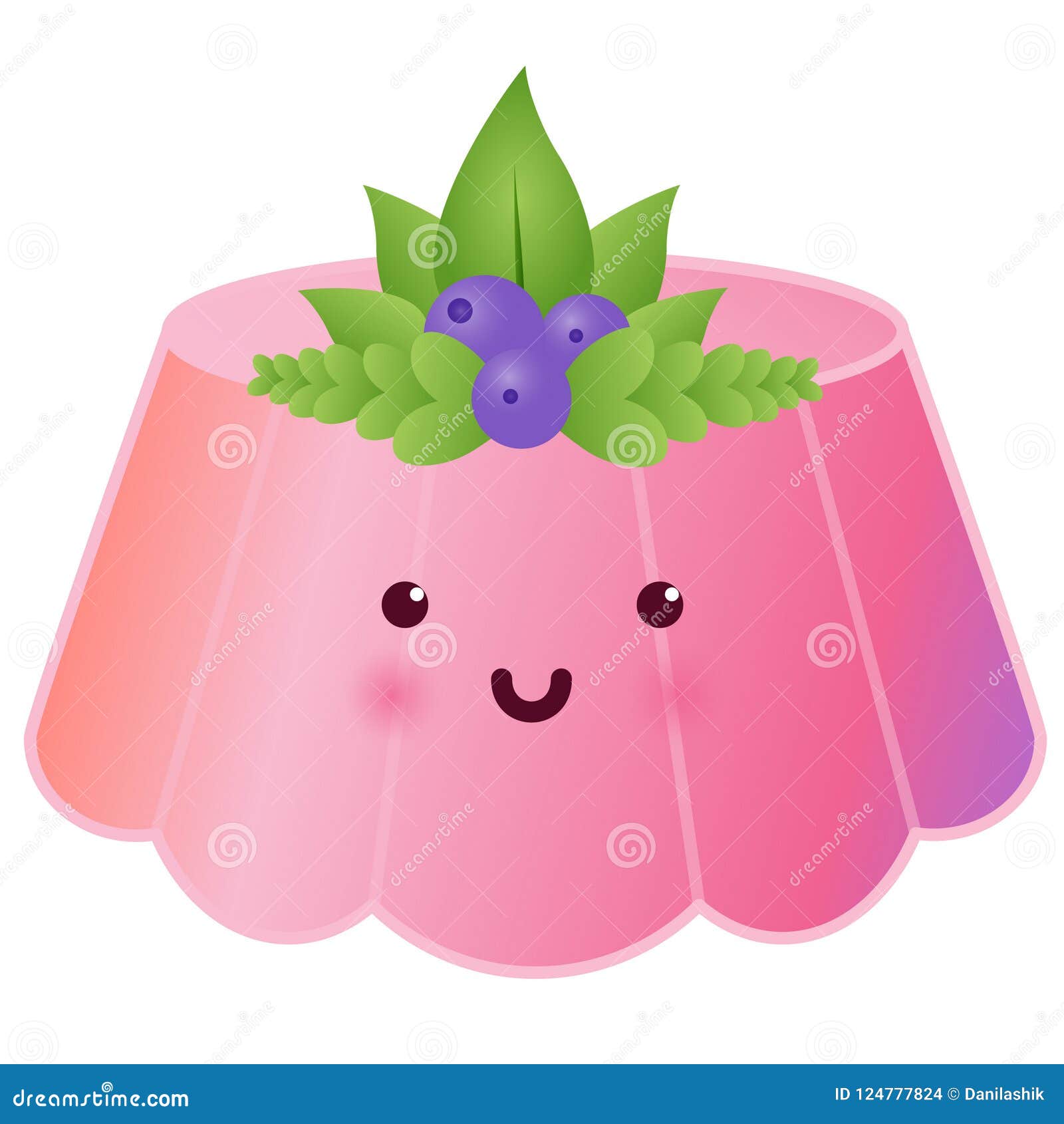 Red Jelly Pudding Isolated on a White Background. Stock Vector ...