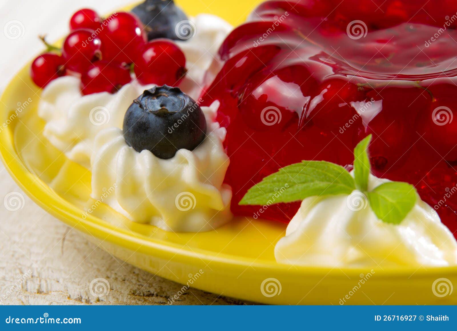 Red Jelly Served on a Plate with Berry Fruit Stock Image - Image of ...