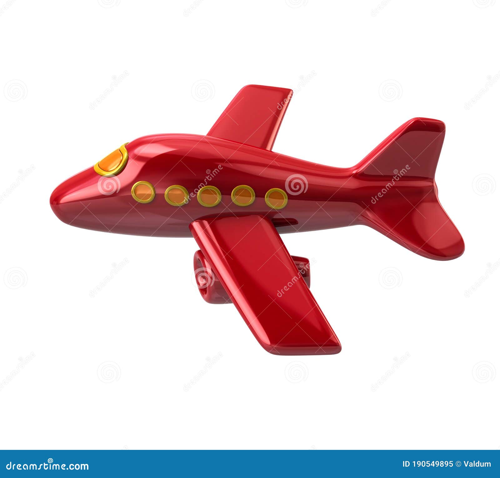 Red Jet Aircraft 3d Illustration Stock Illustration - Illustration of ...