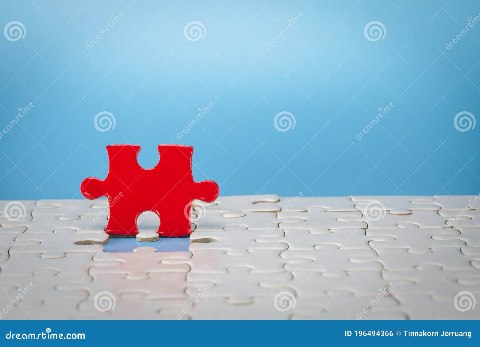 Red Jigsaw Puzzle. Completing Final Task, Missing Jigsaw Puzzle Pieces ...