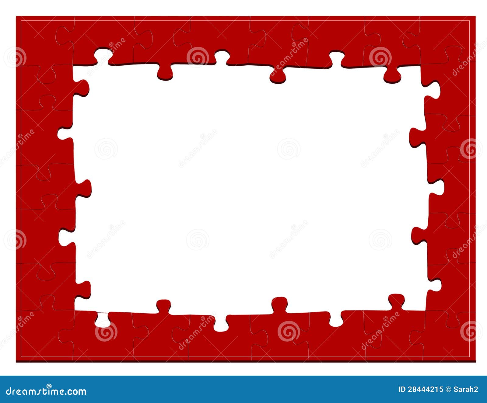 Red Jigsaw Puzzle Frame or Background Stock Illustration - Illustration ...