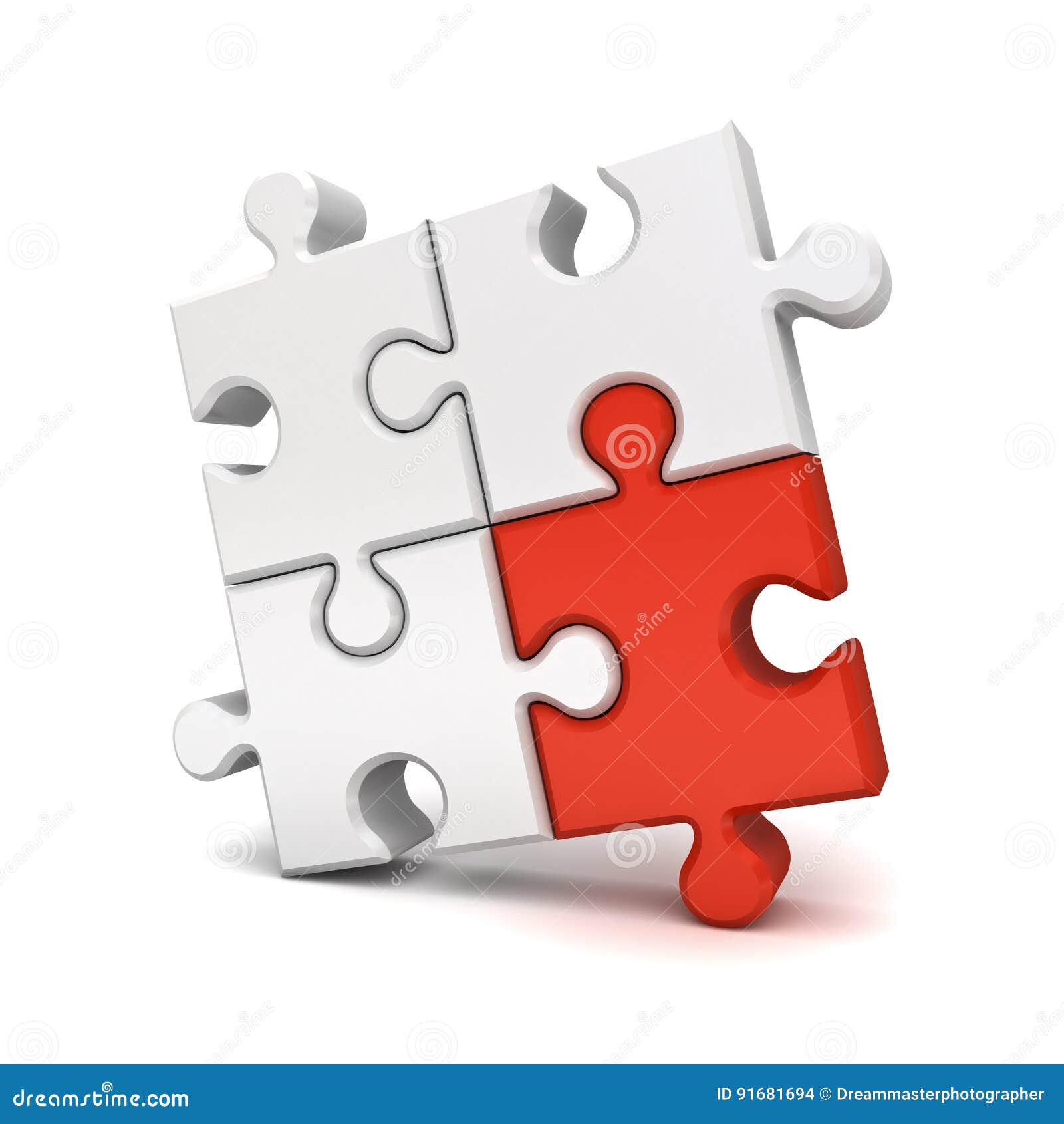 Red Jigsaw Puzzle Piece Stand Out from the Crowd Different Concept ...