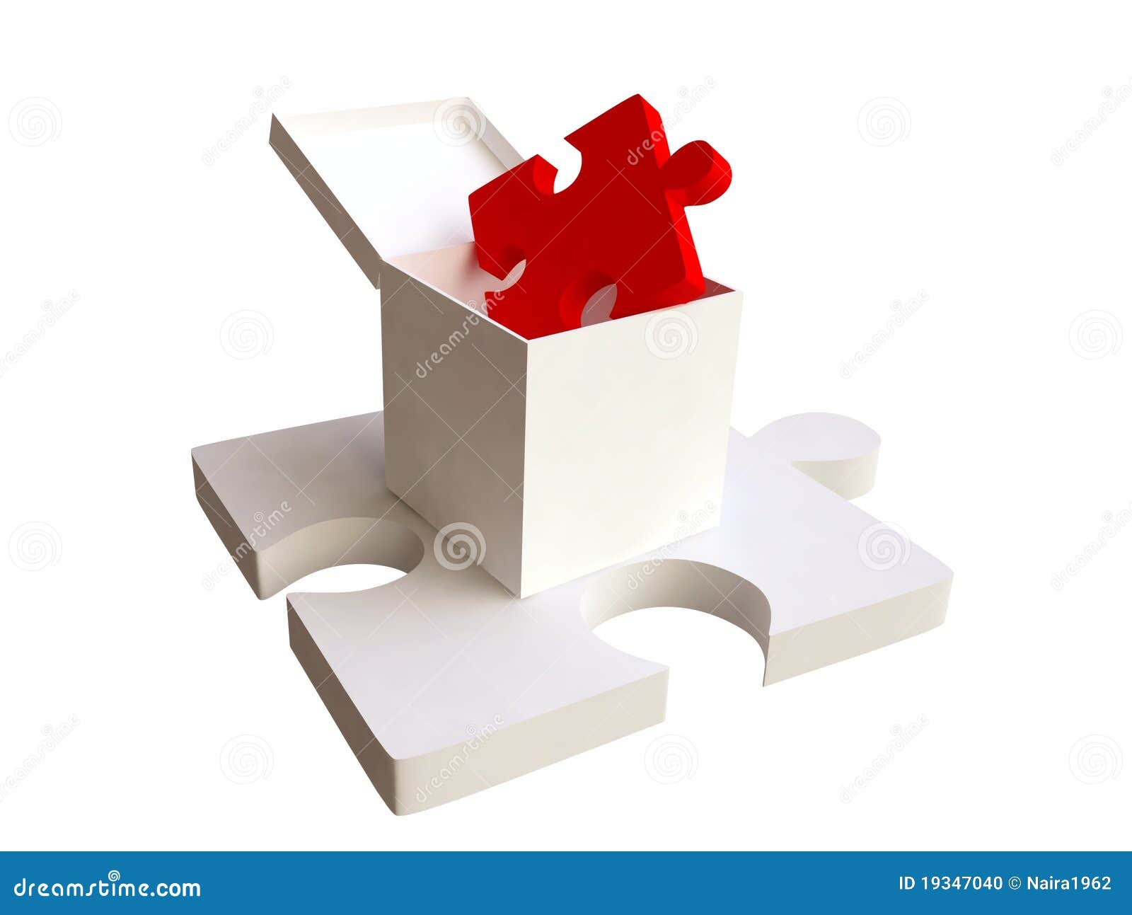 Red Jigsaw Puzzle in White Box Stock Illustration - Illustration of ...
