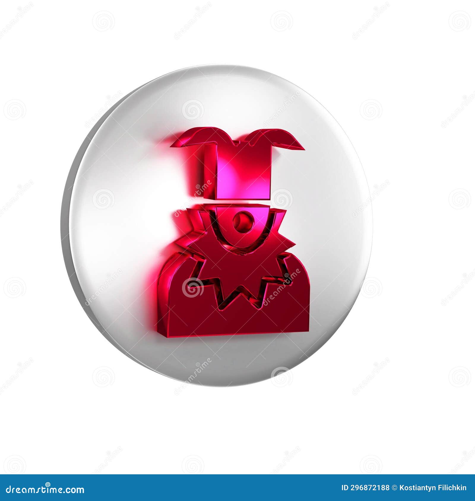 Red Joker Head Icon Isolated on Transparent Background. Jester Sign ...