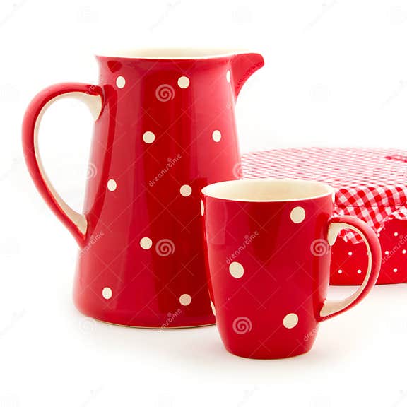 Red jug and cup stock photo. Image of cover, background - 26831158