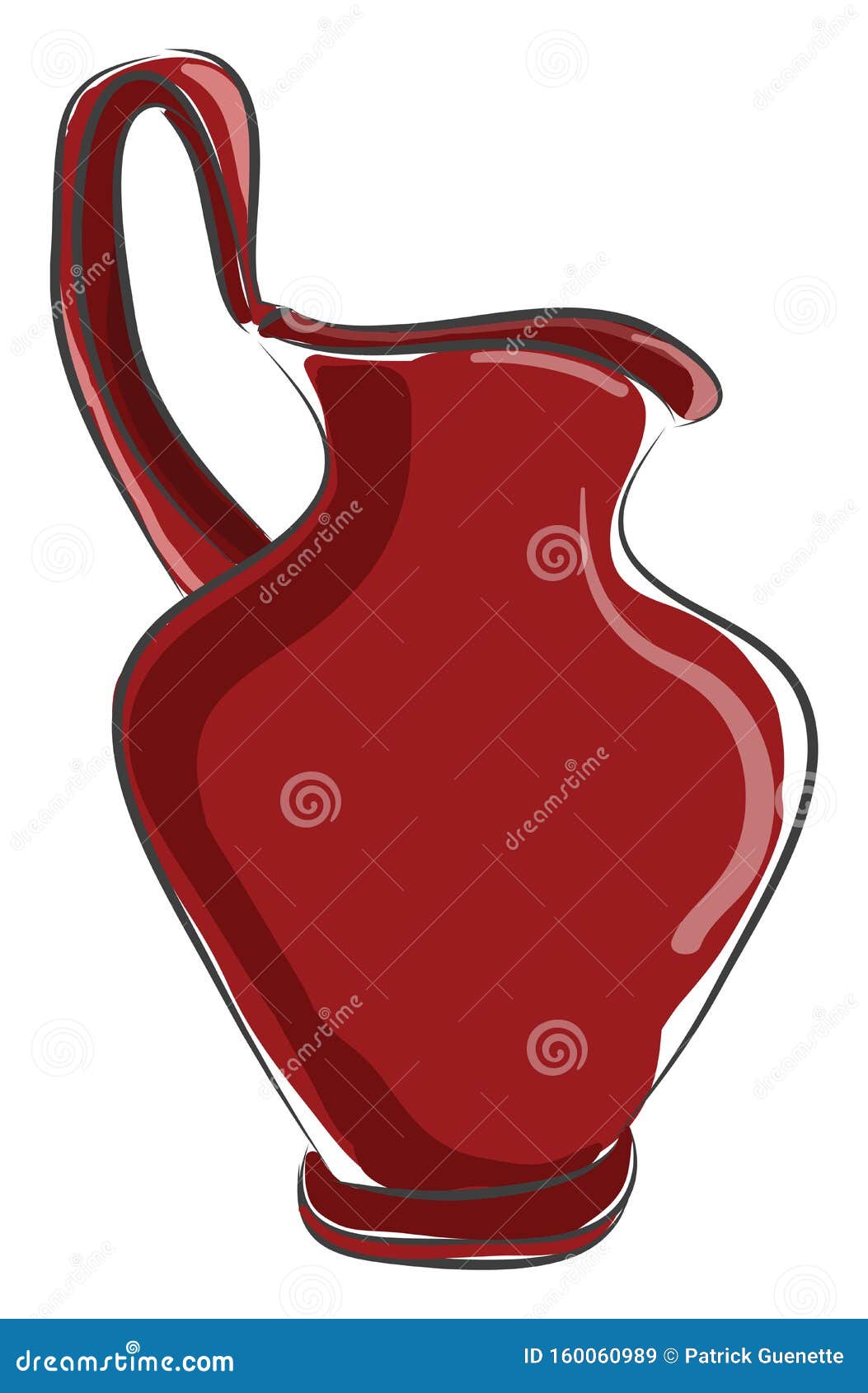 Red Jug Vector Illustration Stock Vector - Illustration of cherry ...