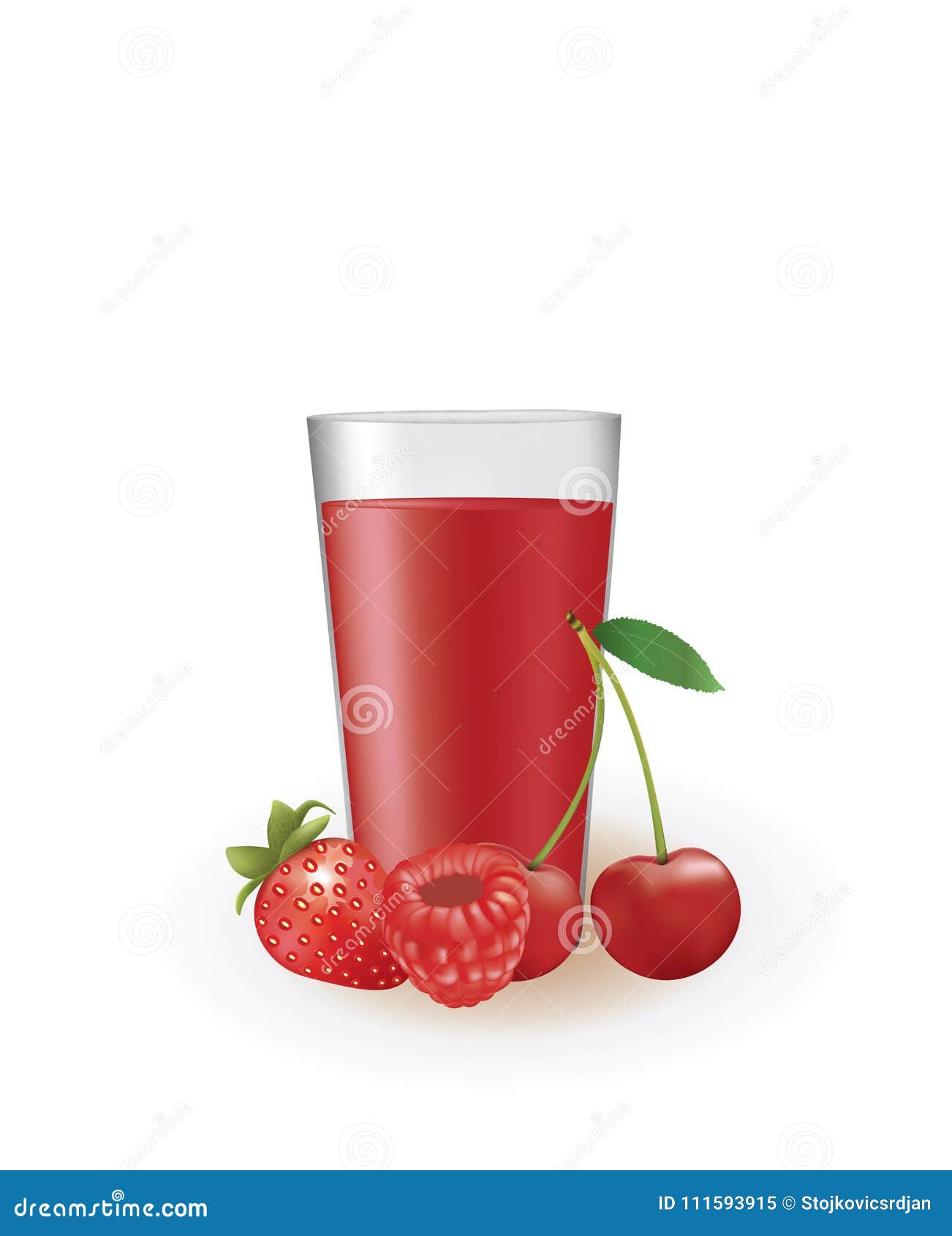 Red Juice Made from Strawberry, Raspberry and Cherry Stock Vector ...
