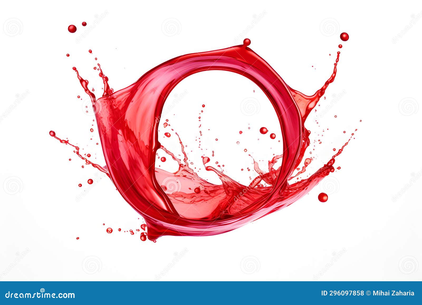 Red Juice Splash in Round Wave Isolated on White Background. Generative ...
