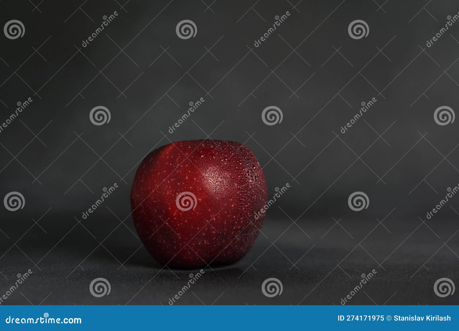 Red Juicy Apple on a Grey Background. Isolate Stock Image - Image of ...