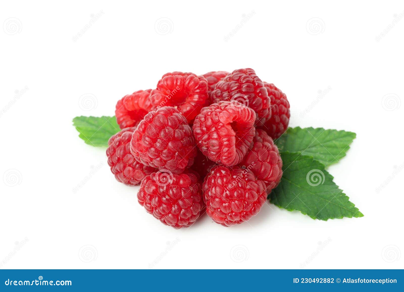 Red Juicy Raspberry, Isolated on White Background Stock Photo - Image ...