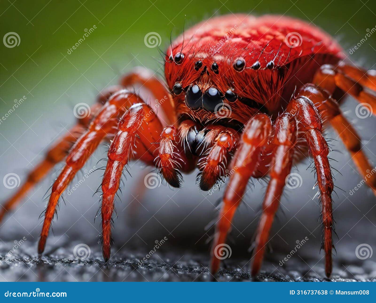 Red Jumping Spider on Blur Background Stock Illustration - Illustration ...