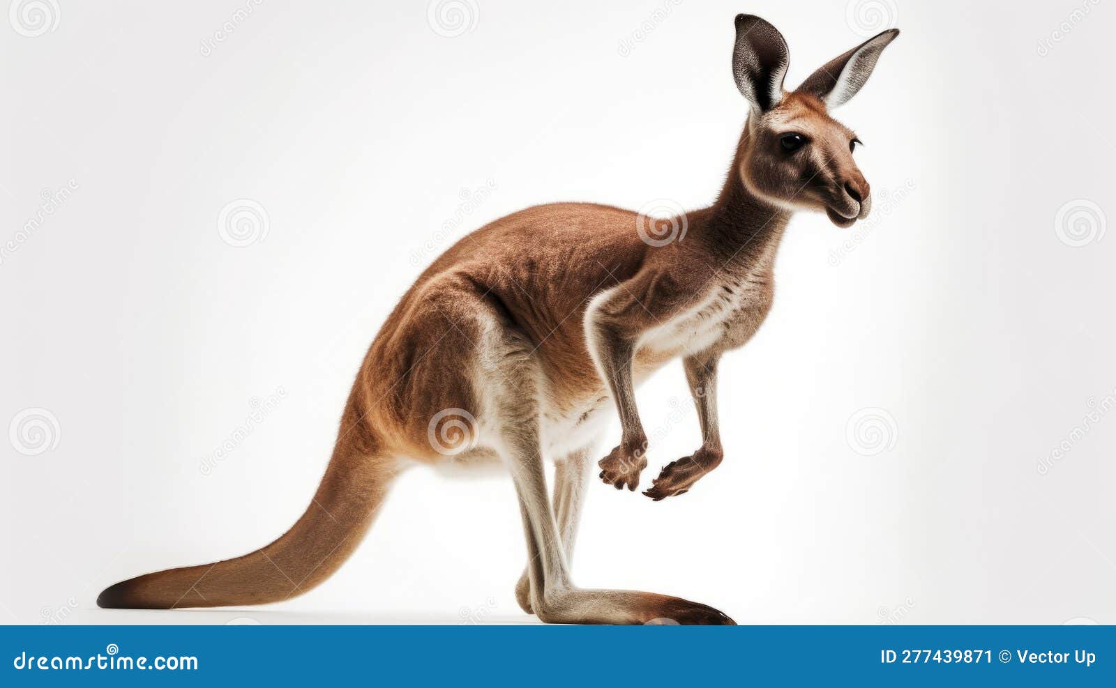 Red Kangaroo Against White Background. Generative AI Stock Illustration ...