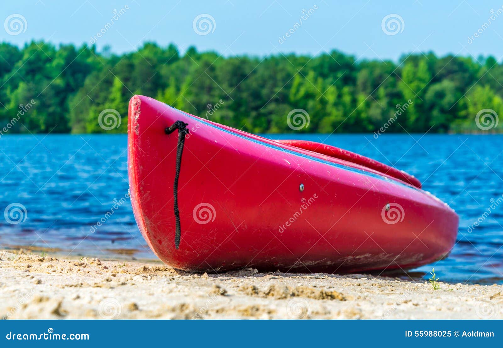 The red kayak stock image. Image of water, beach, forest - 55988025